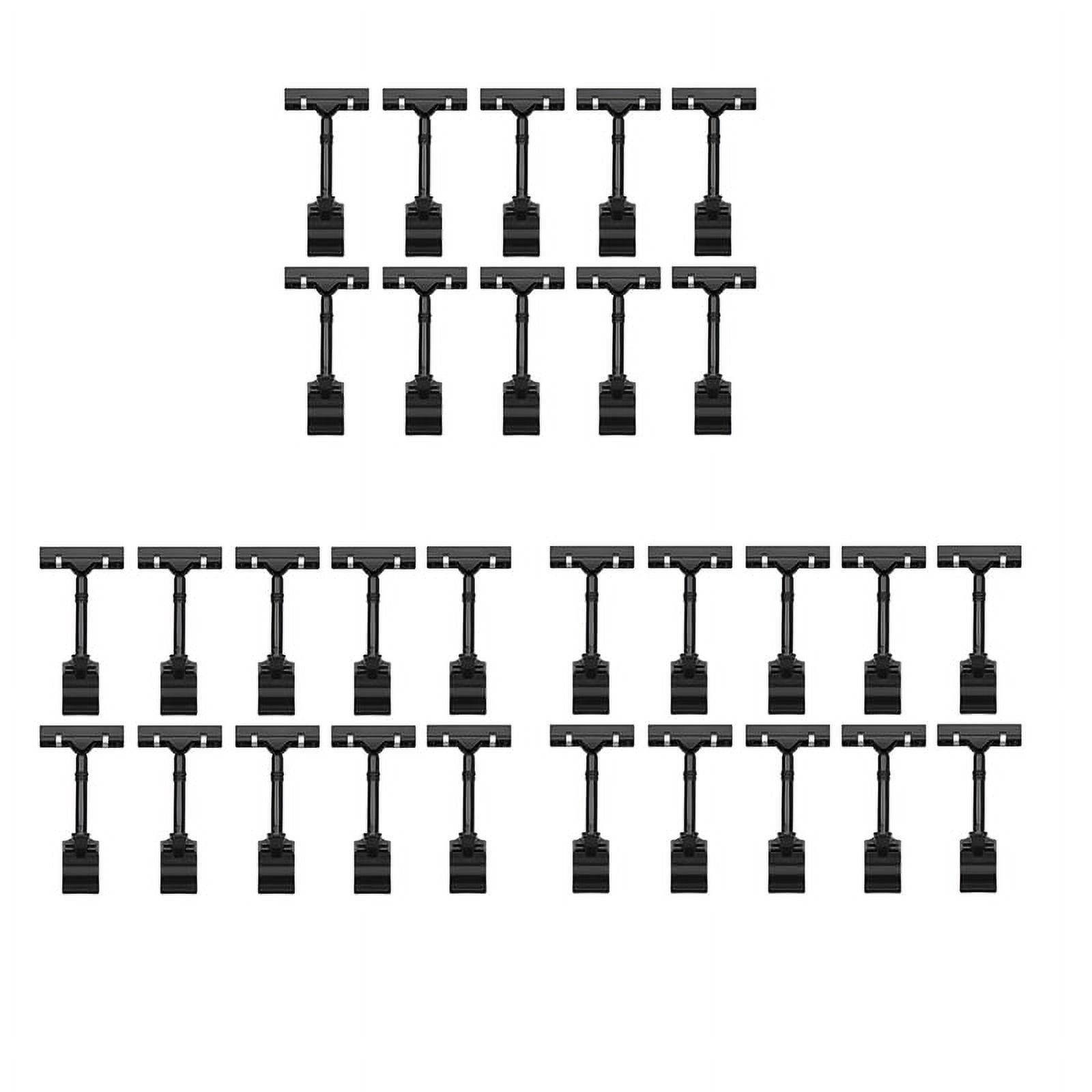 30PCS Adjustable Plastic Sign Holder,Clip-on Style Double Display Clips ...