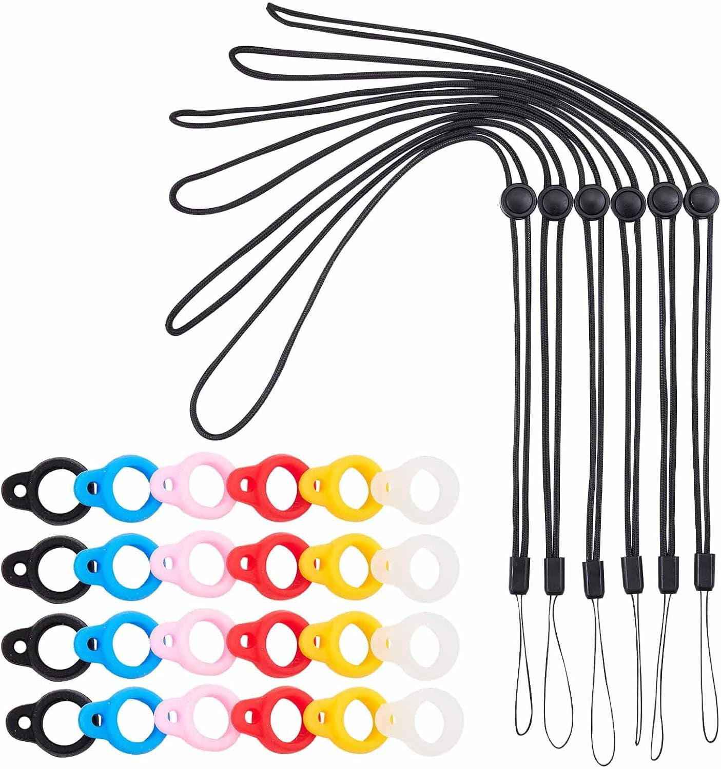 30PCS Anti-Lost Necklace Lanyard Set Include 6PCS Black Neck Lanyard ...