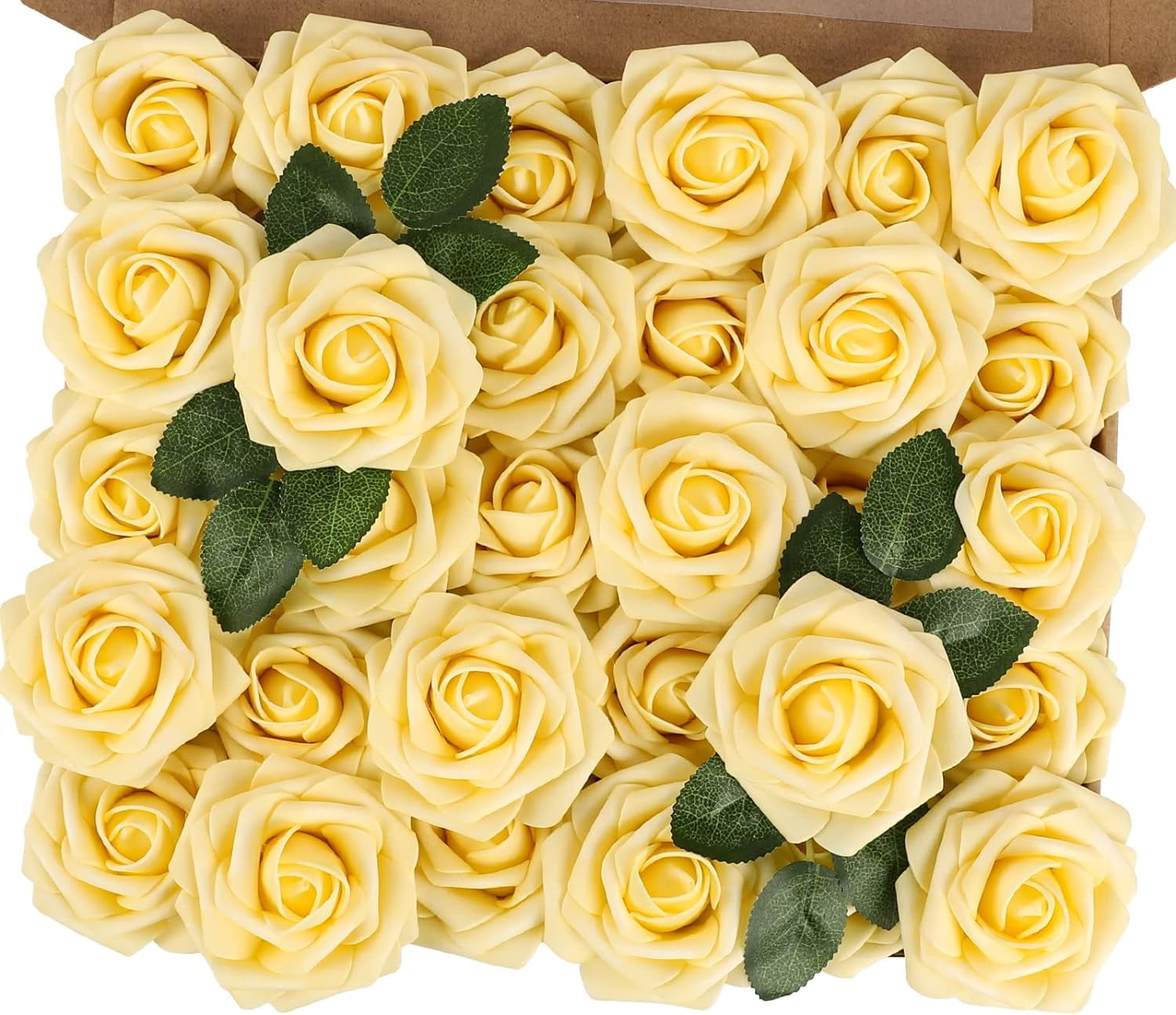 30PCS Artificial Rose Flowers Real Touch Spring Flowers with Stem Goose ...