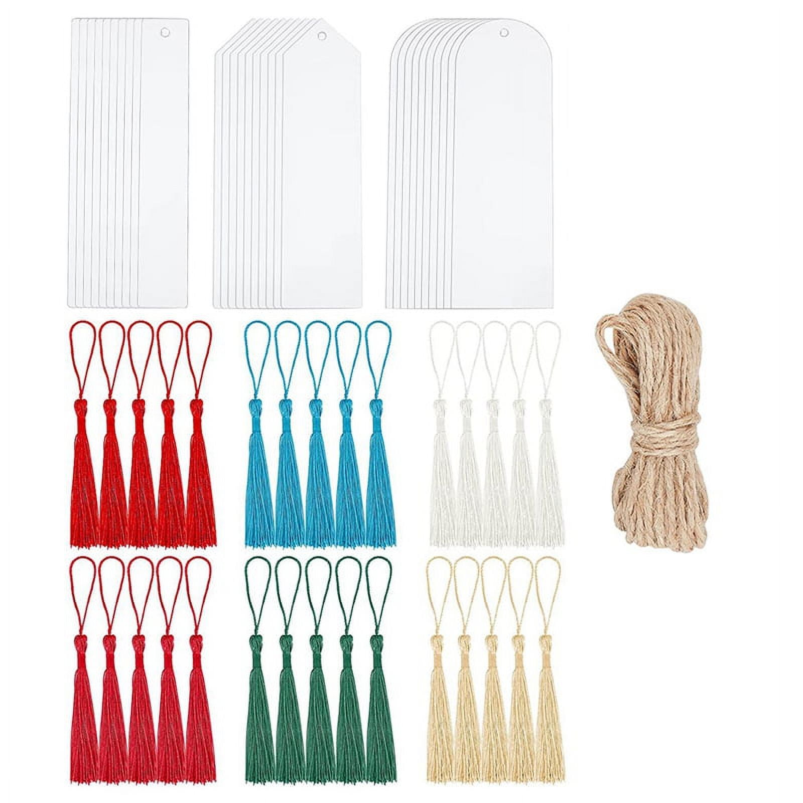 30PCS Blank Acrylic Bookmark Clear Bookmarks with Colourful Bookmark ...