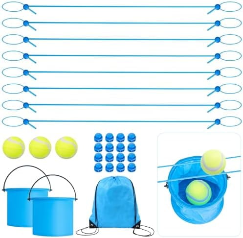 30PCS Blue Team Building Games with Pro Ropes, Collapsible Buckets ...