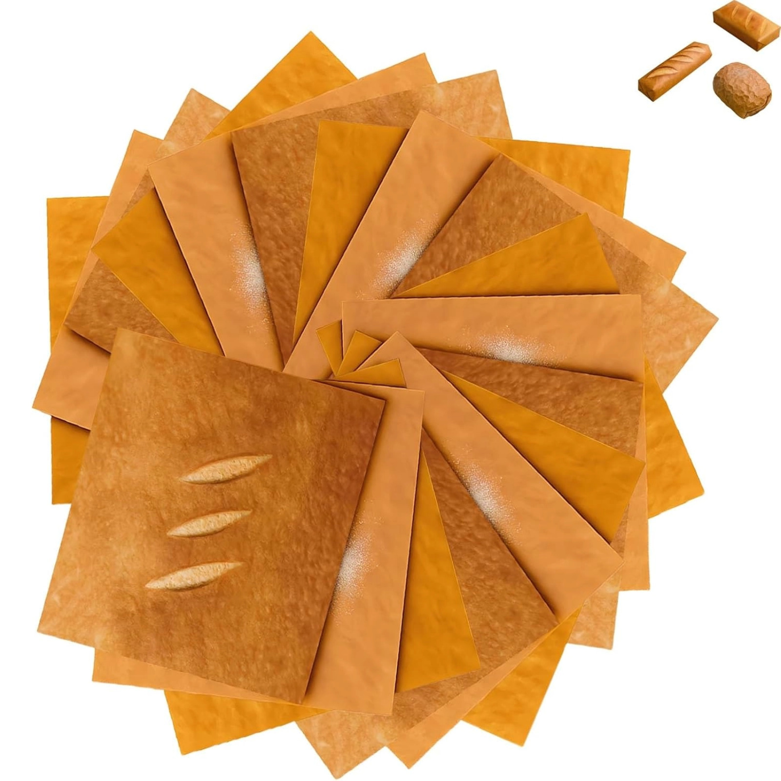 30PCS Bread Wrapping Paper That Looks Like Bread Bread Shape Gift ...