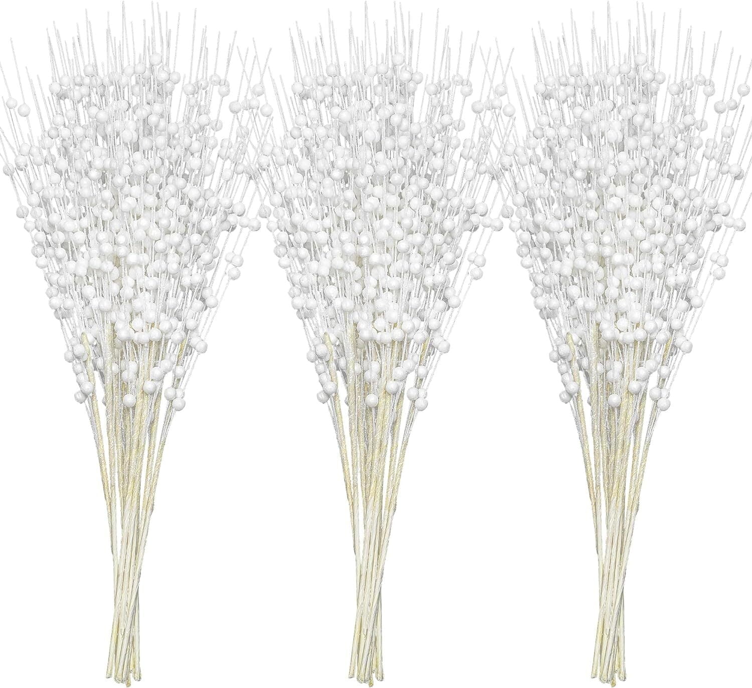 30PCS Christmas Artificial Glitter Berry Stems Ornaments 15.7in ...