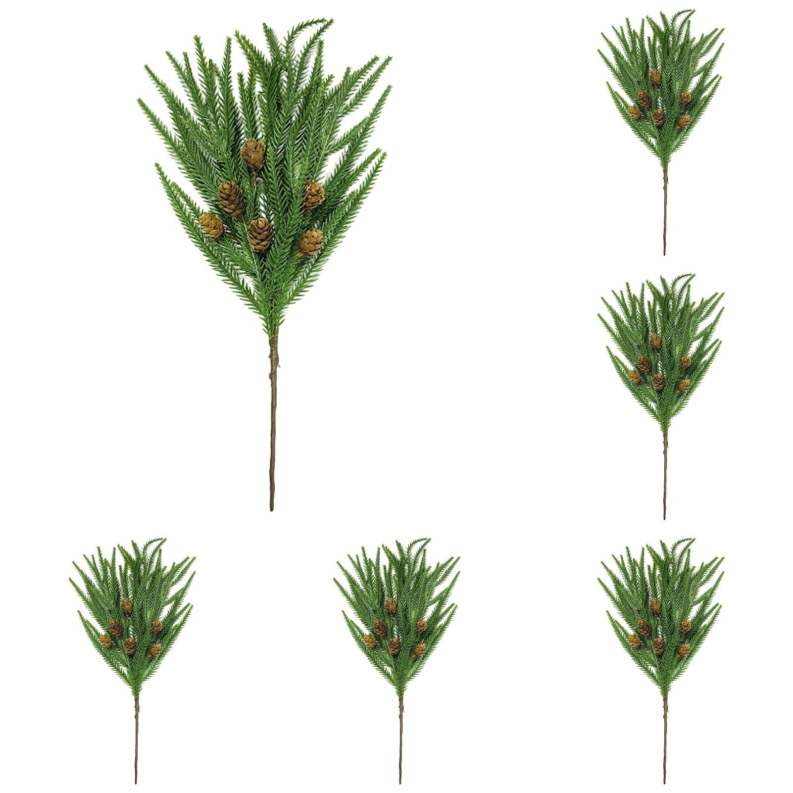 30PCS Christmas Artificial Pine Picks, Red Berry and Pine Cone Greenery ...