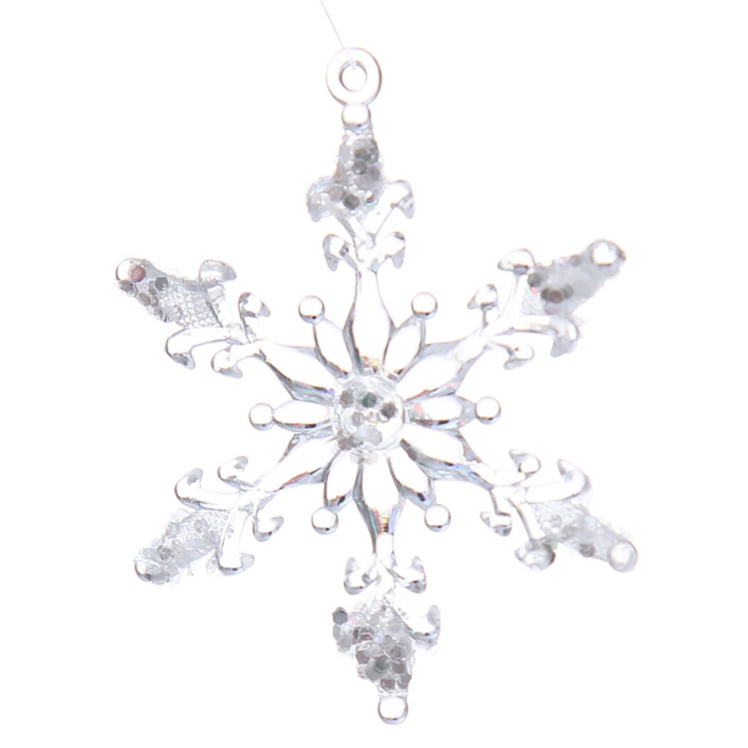 30PCS Christmas Snowflake Ornament Fashion Clear Crystal Snowflake Xmas ...