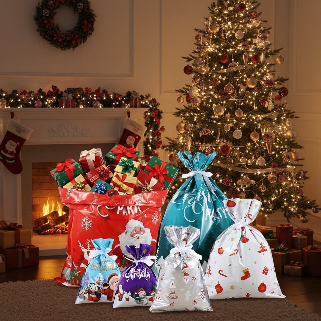 30PCS Christmas drawstring gift bags, super-value combination gift bags ...