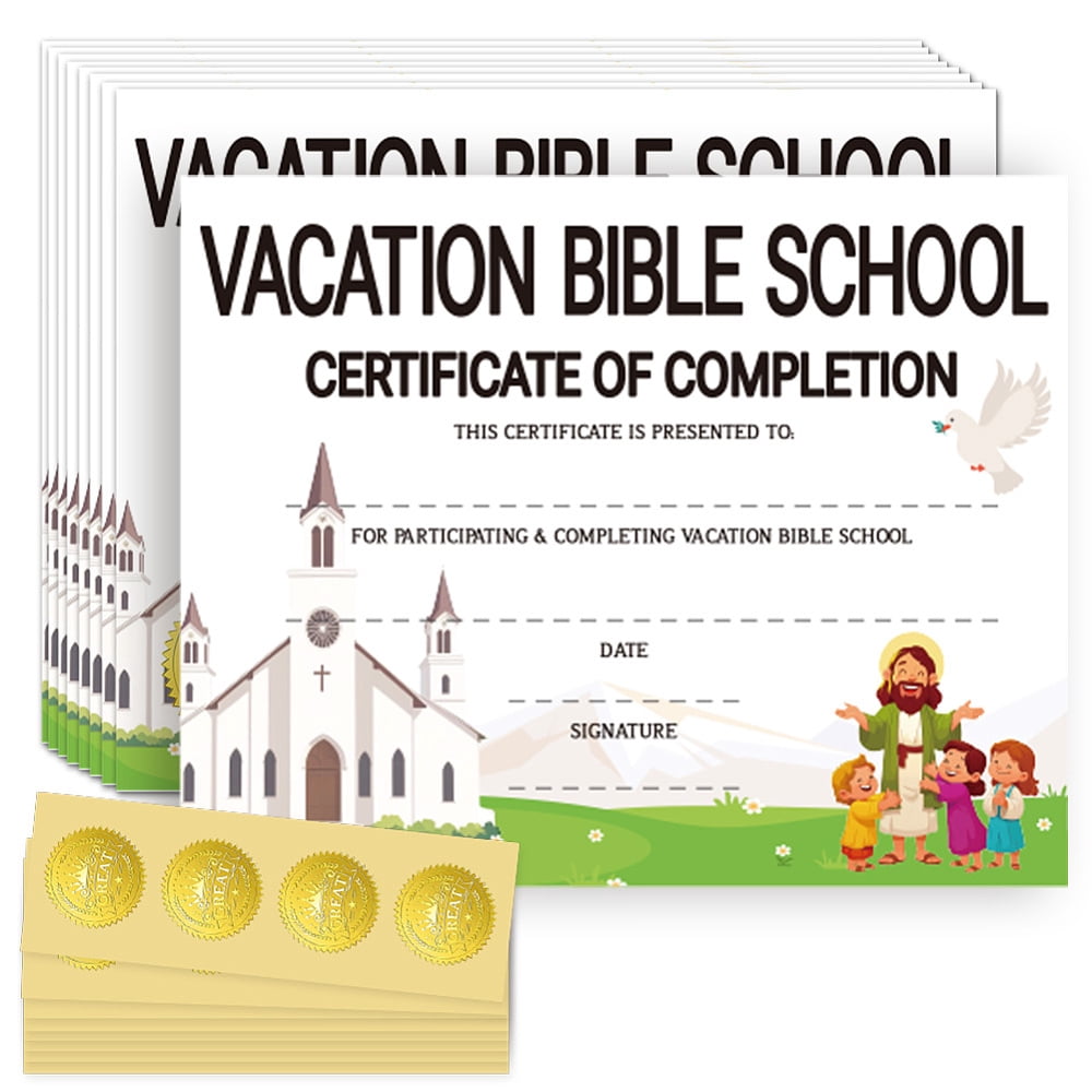 30PCS Church Vacation Bible School Certificates of Achievement ...