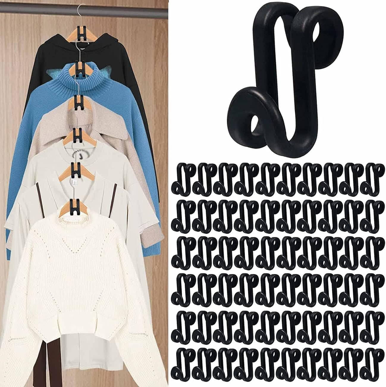 30PCS Clothes Hanger Connector Hooks,Space Saving Hanger,Multi Hanger,Magic Hanger,Coat Hanger ...