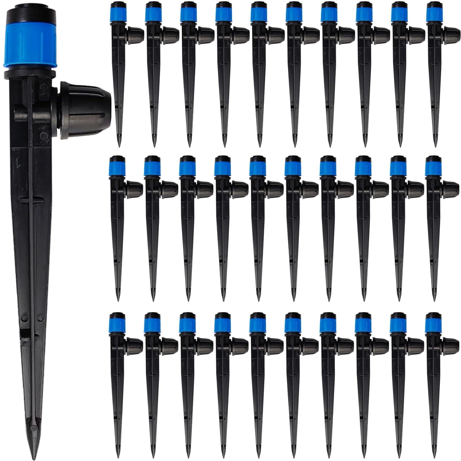 30PCS Drip Irrigation Emitters with Stake, 360°Adjustable Fan Sprayer ...