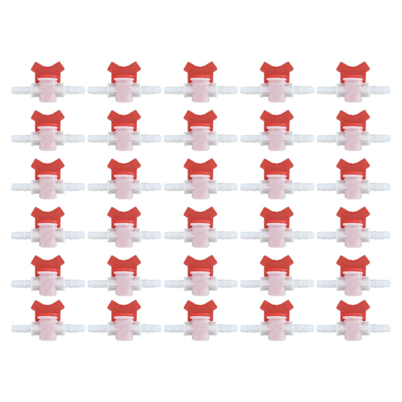 30PCS Drip Irrigation Switch Valve, Barbed Hose ID Ball Valve for Drip ...