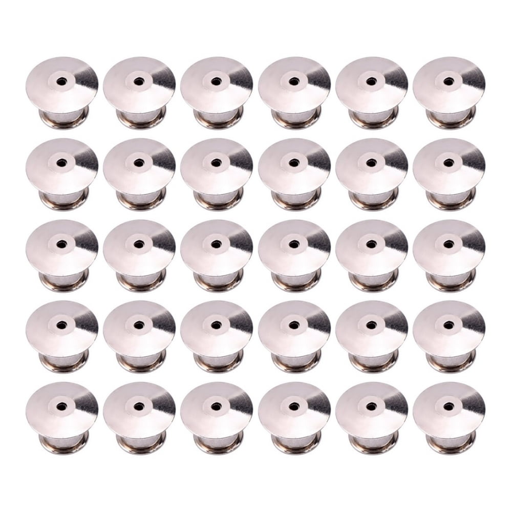 30PCS Durable Metal Flat Locking Pin Backs Brooch Badge Accessories ...