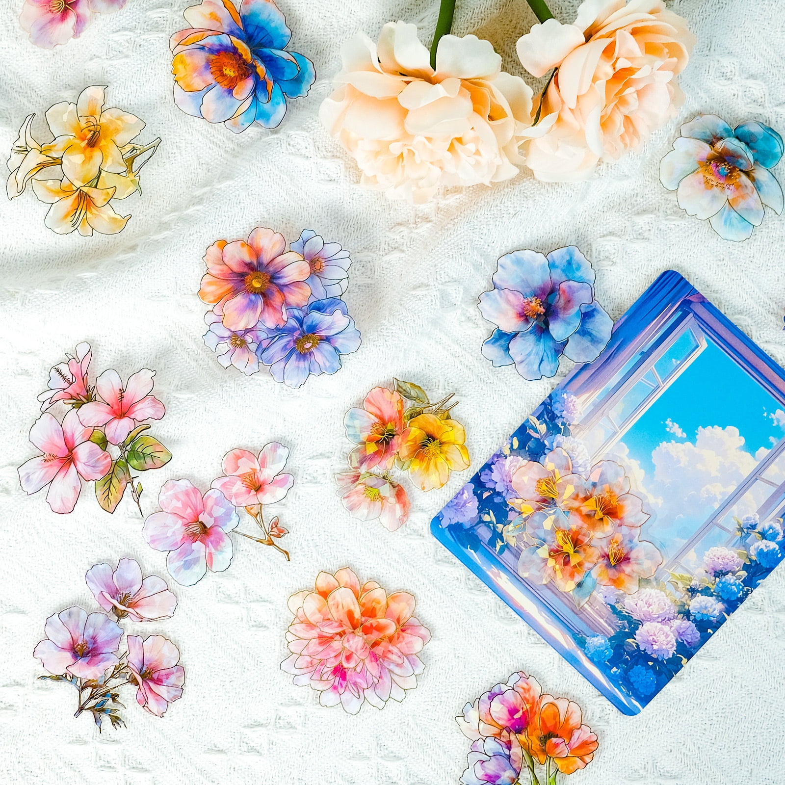 30PCS Flower Scrapbook Stickers, Personalized Custom Cute Small Junk ...