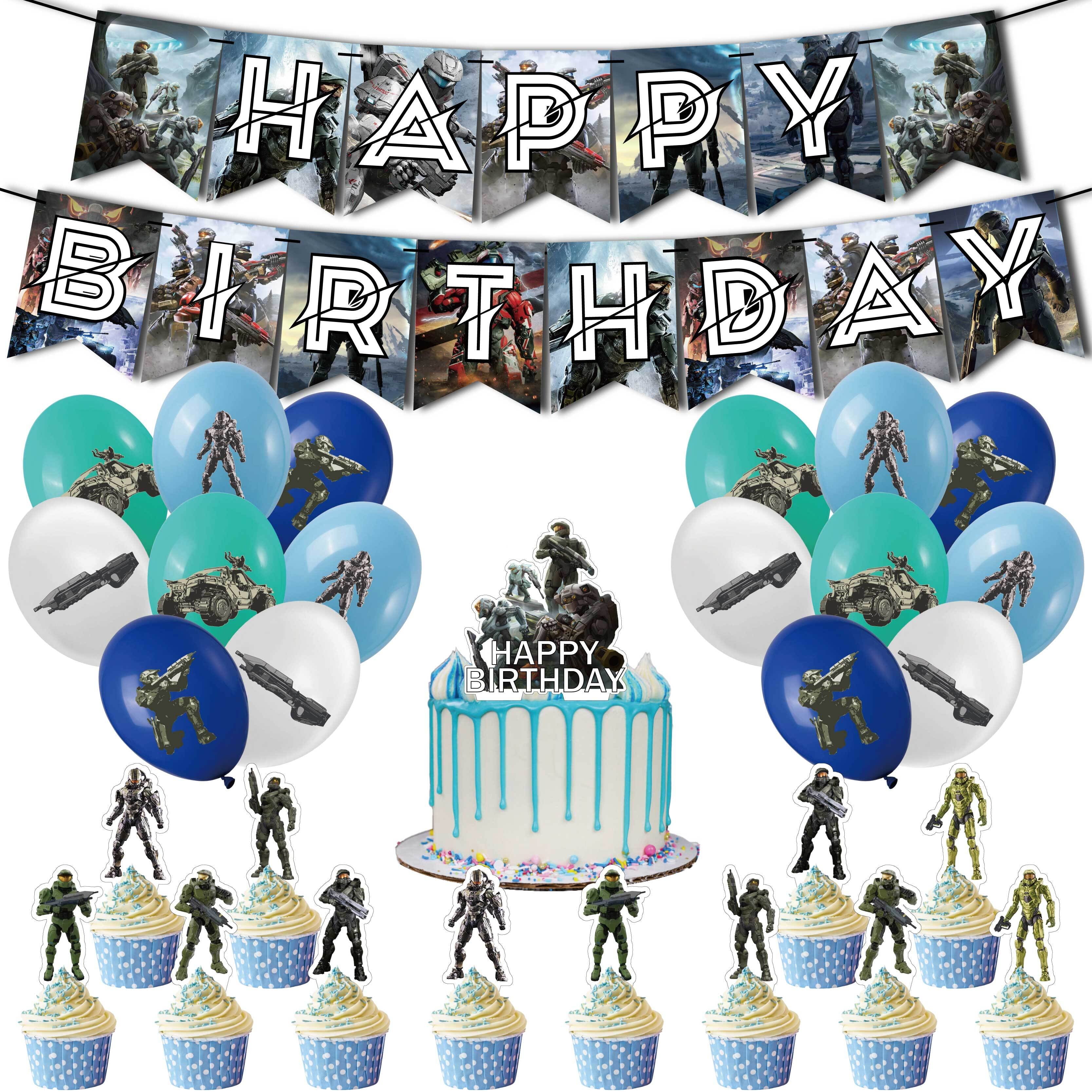 30PCS For Halo Theme Game Birthday Party Decorations Set,All-in-One ...