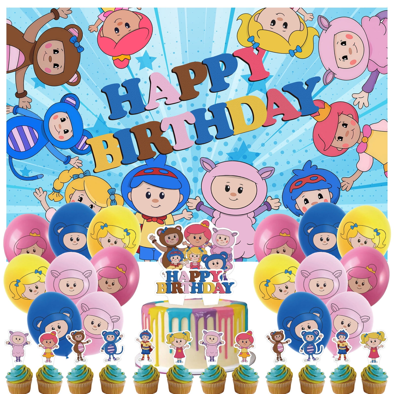 30PCS For Mother Goose Club Theme Birthday Party Decorations,12 Cupcake ...