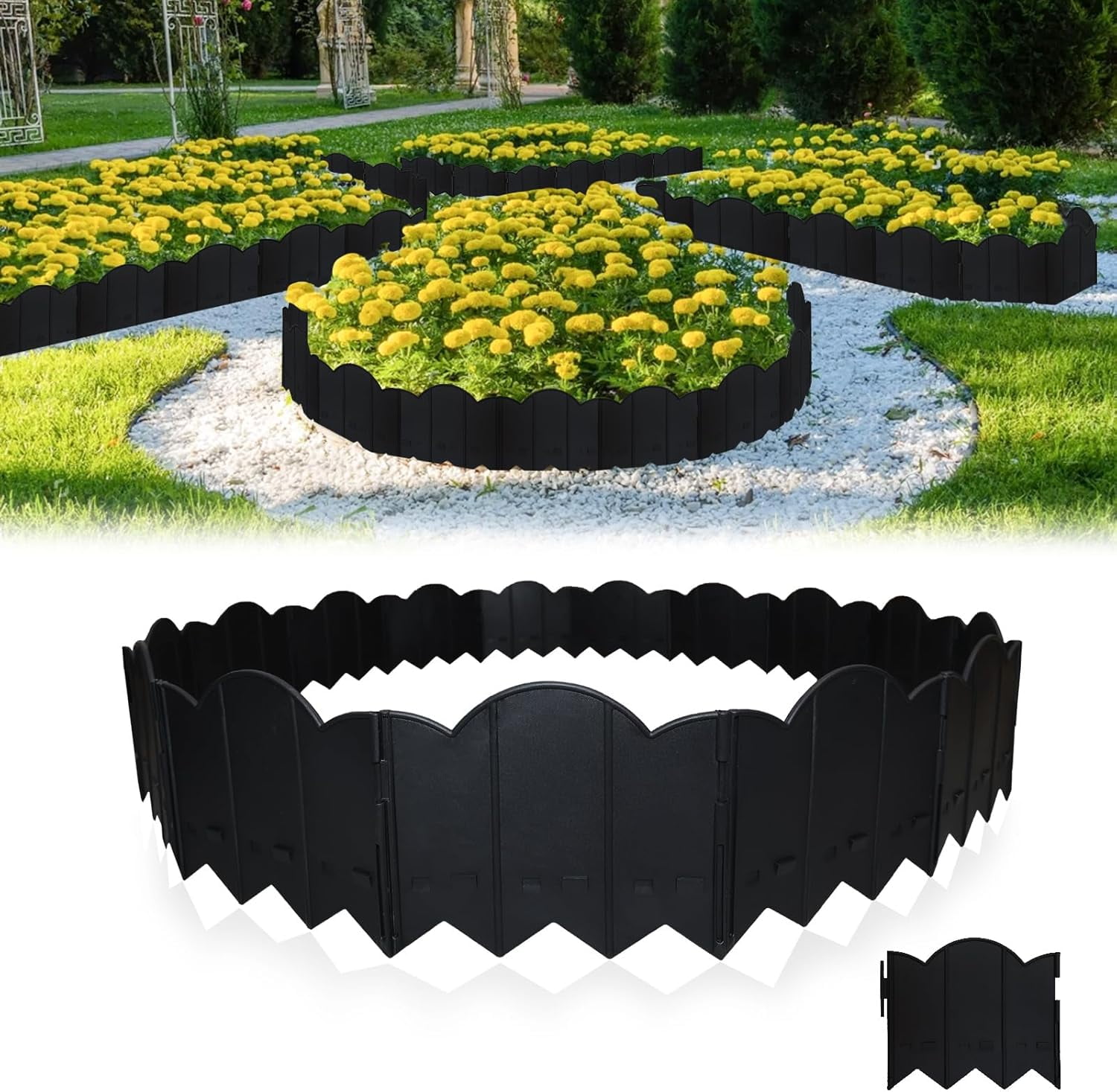 30PCS Garden Edging Border - 20FT Landscape Flower Bed Edging Borders 6 ...