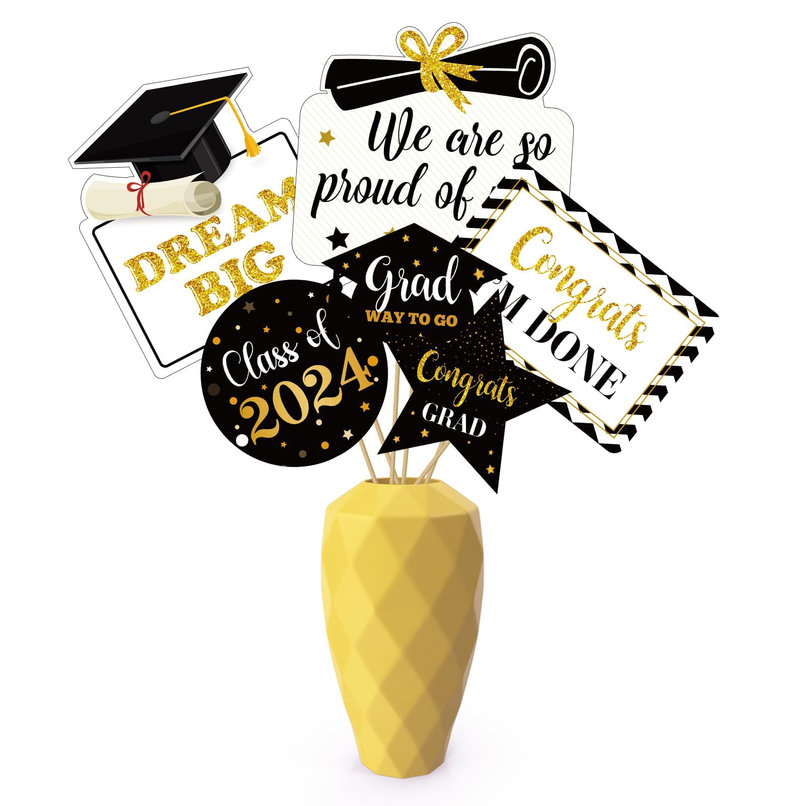 30PCS Graduation Decorations Centerpieces Table Topper - Congrats Grad ...