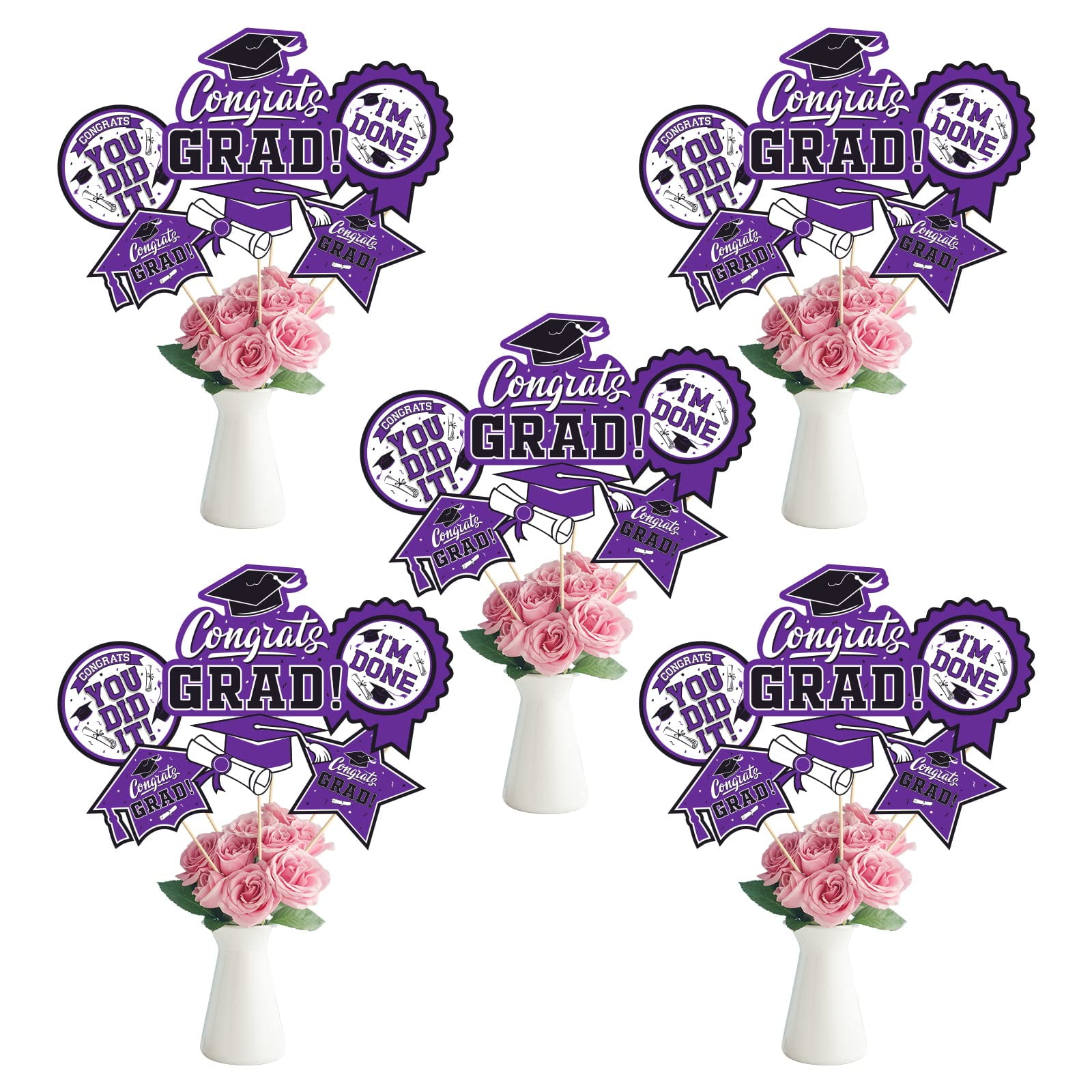 30PCS Graduation Party CORNET Decorations Congrats Grad Table ...