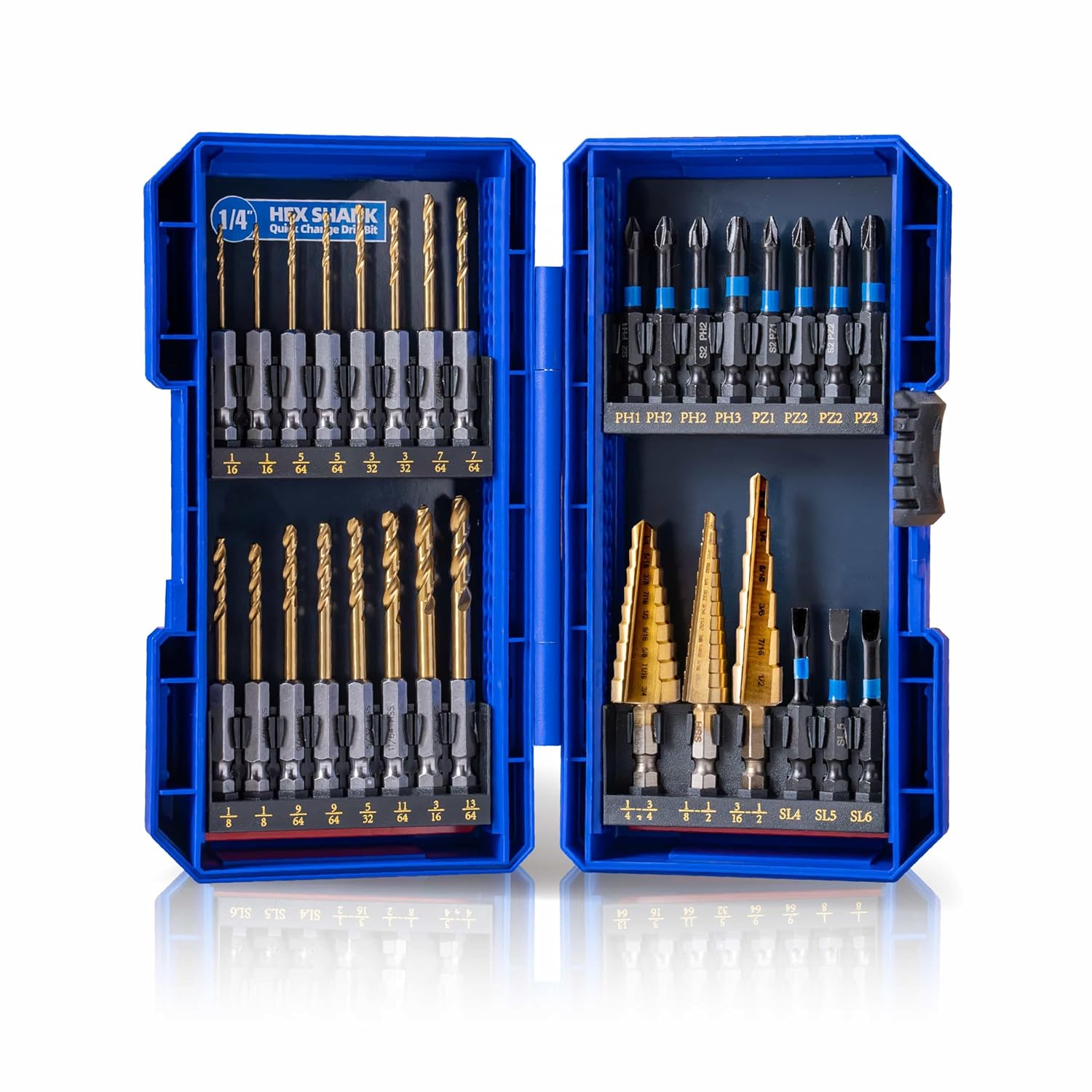 30PCS Impact Driver Bit Set Include Screwdriver Bit Set,Step Drill Bit ...