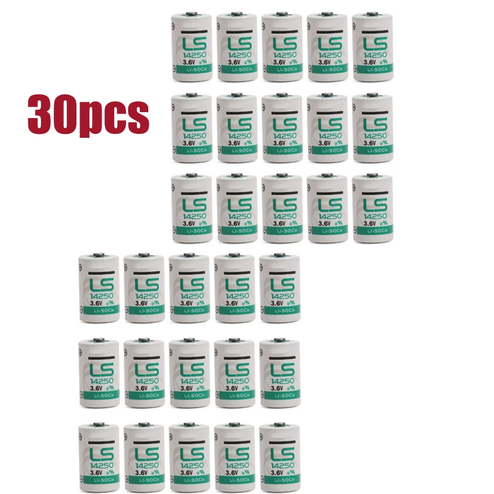 30PCS LS14250 1/2 AA 3.6v 1200mAh LS14250 PLC Non rechargeable Lithium ...
