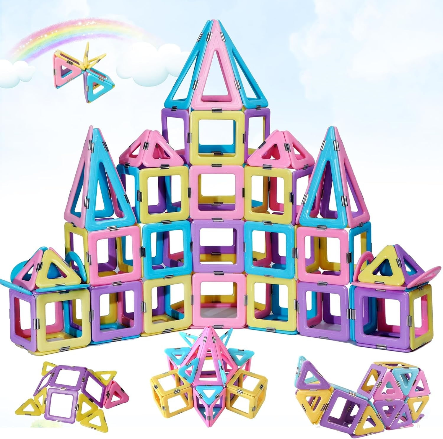 30PCS Magnetic Tiles, Magnetic Blocks Magnet Toys with Box, Kids ...