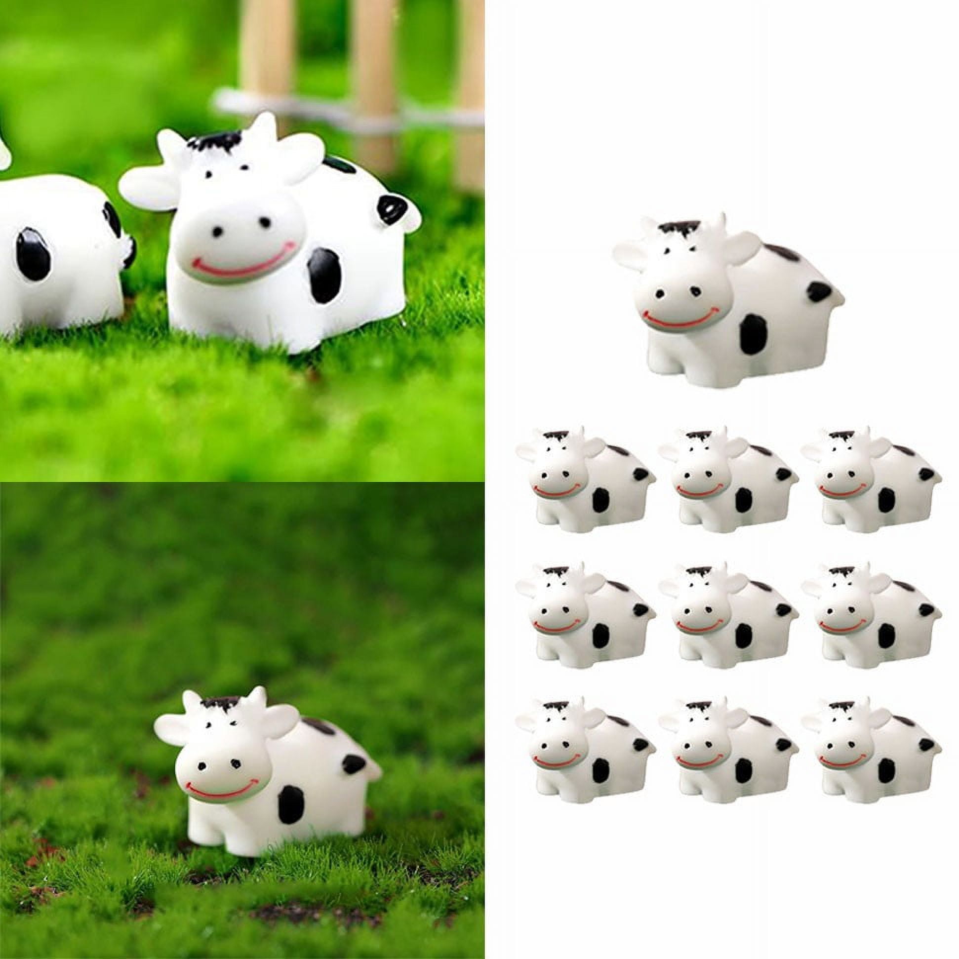 30PCS Micro Cow Mini Resin Cow Figurines Miniature Cows For DIY Fairy ...