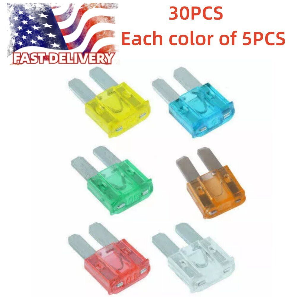 30PCS Micro2 Wire Blade Fuses Set Assortment 5A 10A 15A 20A 25A 30A Kit ...
