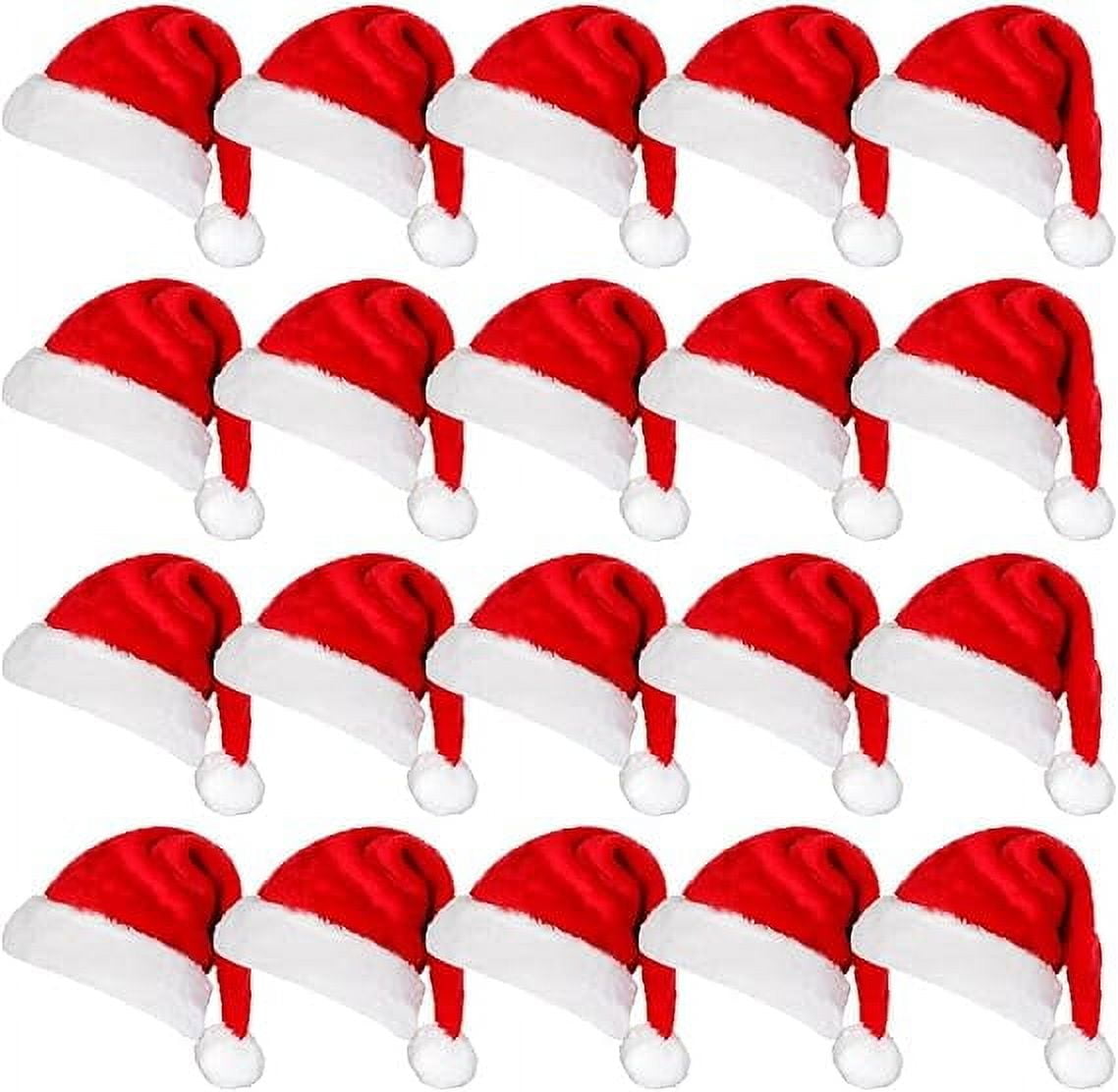 30PCS Mini Christmas Hats, 1.5" x 2.7" Santa Hat for Crafts Dolls, Wine ...