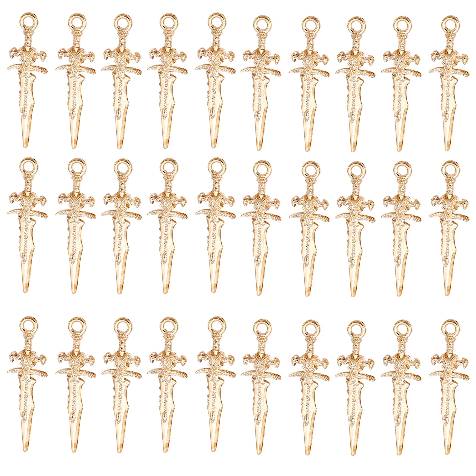 30PCS Necklace Pendants Small Swords Charm Jewelry Findings Suitable ...