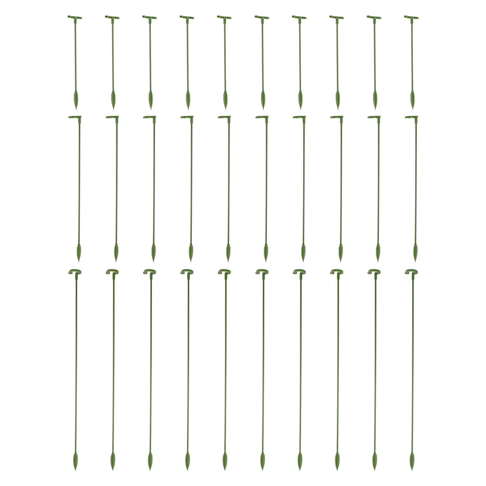 30PCS Durable Fiberglass Plant Support Rods for Gardening Use Green and ...