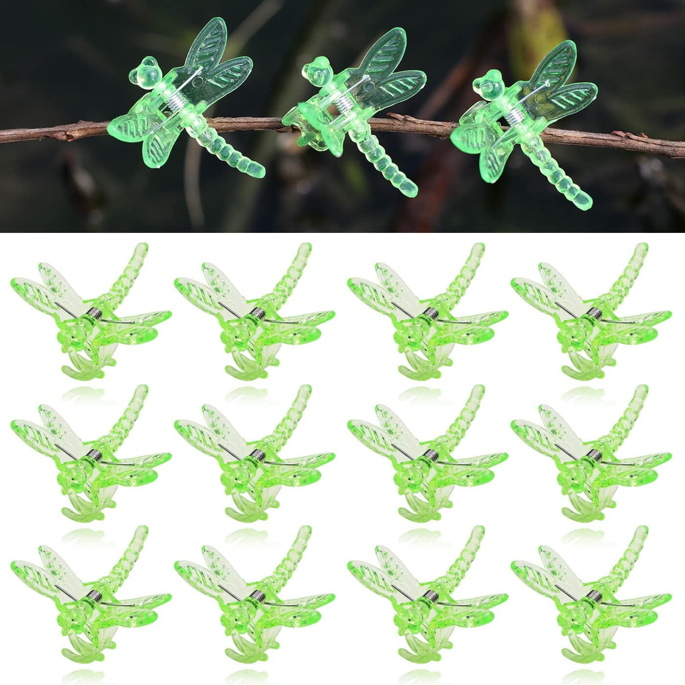 30PCS Plant Orchid Clips Green Plastic Garden Plant Dragonfly Clamps ...