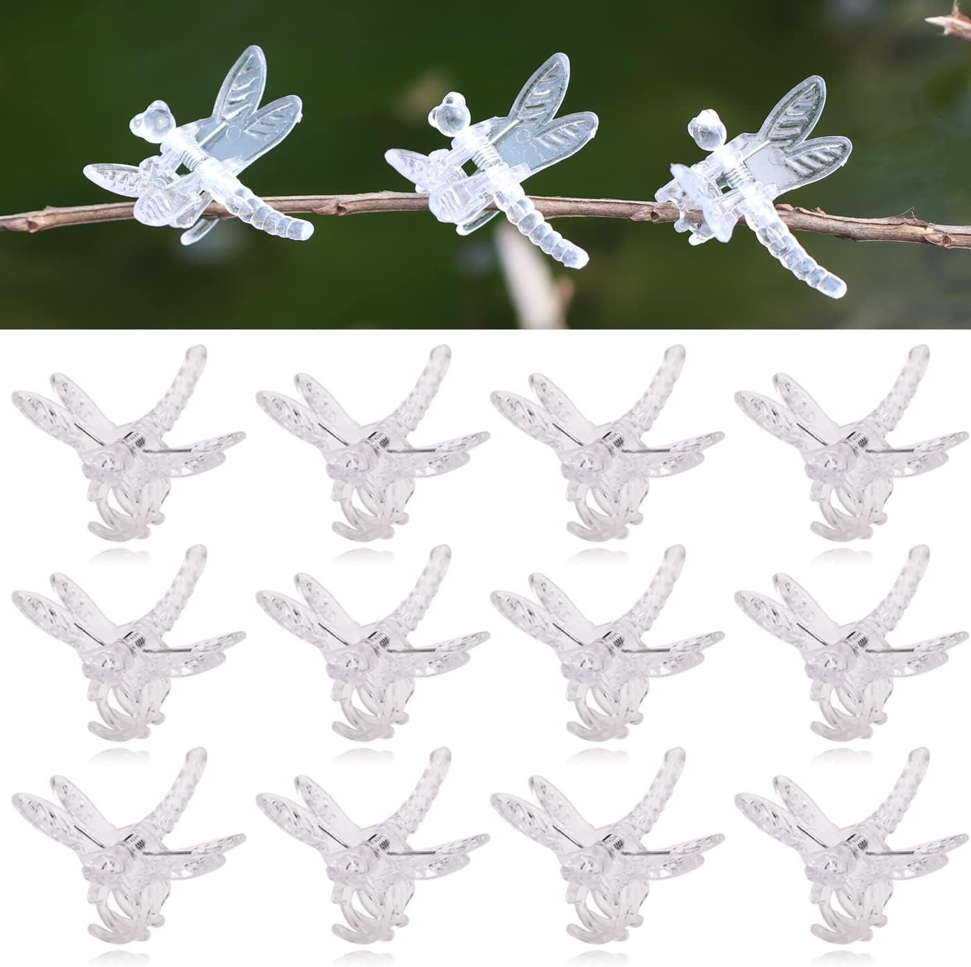 30PCS Plant Orchid Clips Transparent Plastic Garden Plant Dragonfly ...