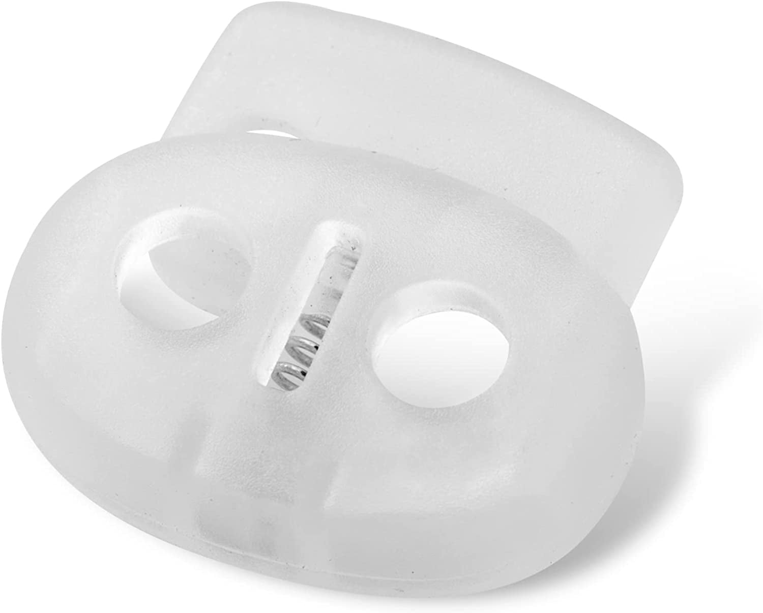 30PCS Plastic Cord Lock End Toggle Double Hole Spring Stopper Fastener ...