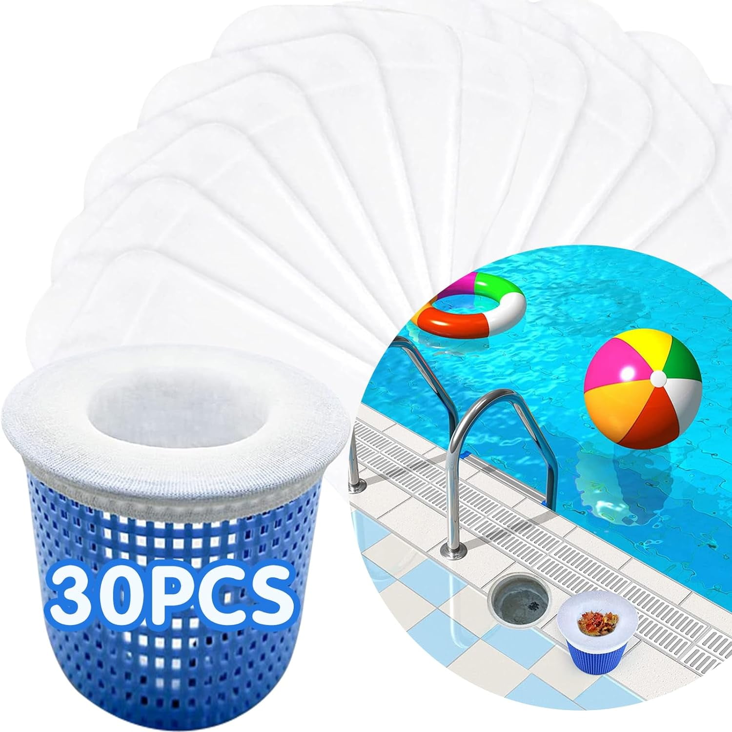 30PCS Pool Skimmer Filter Socks for Above Ground and Inground, Pool ...