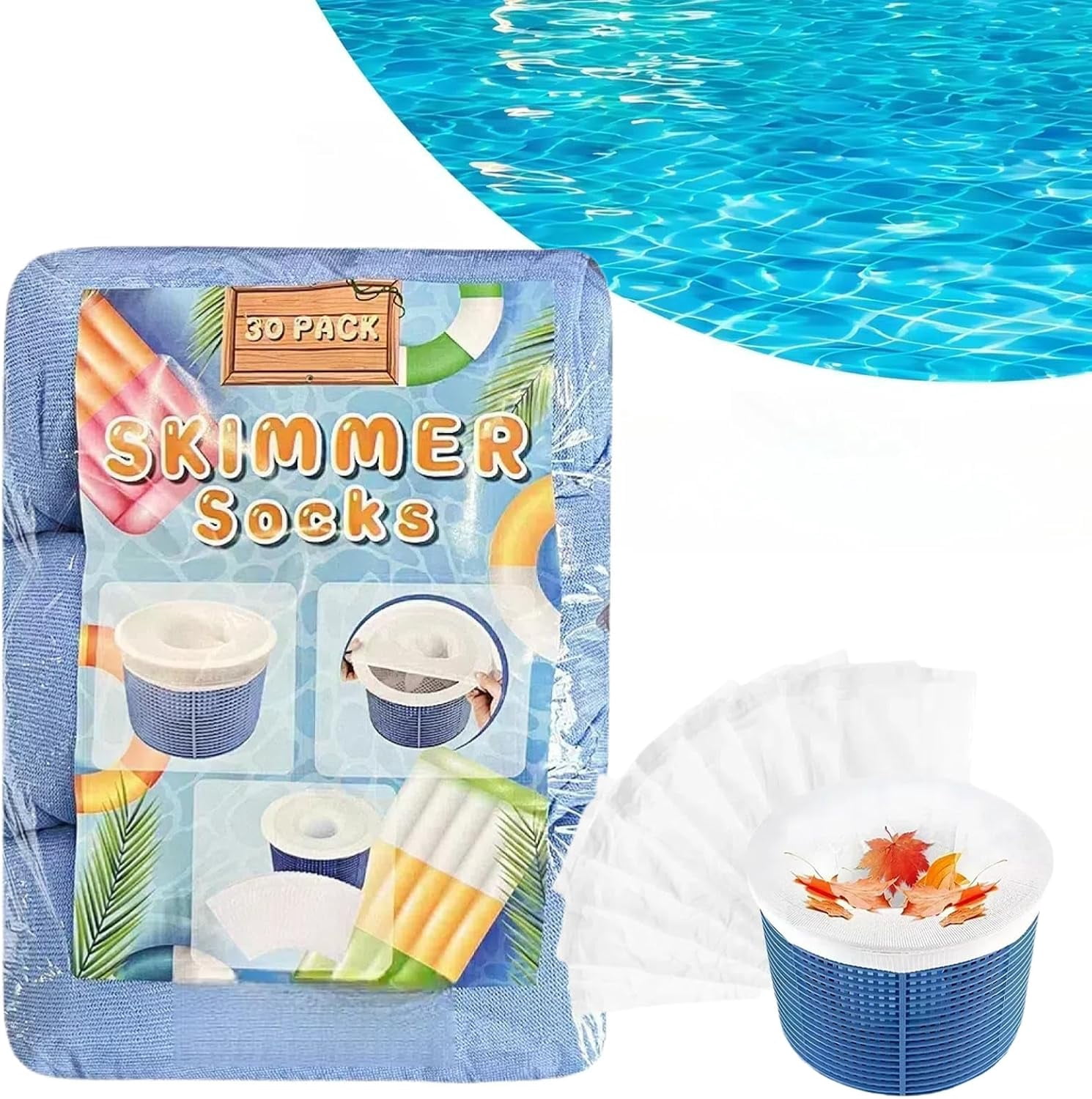 30PCS Pool Skimmer Socks for Skimmer Basket Ultra Fine Mesh Screen ...