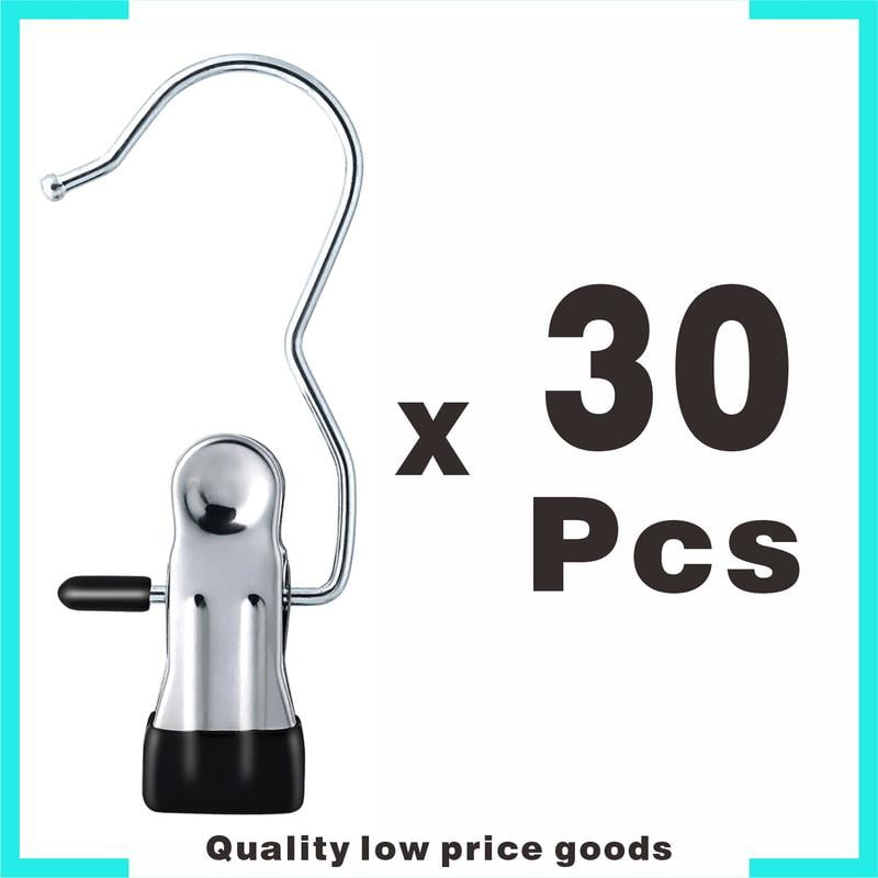 30PCS Premium Stainless Steel Rotating Hanging Clips – Durable 360 ...