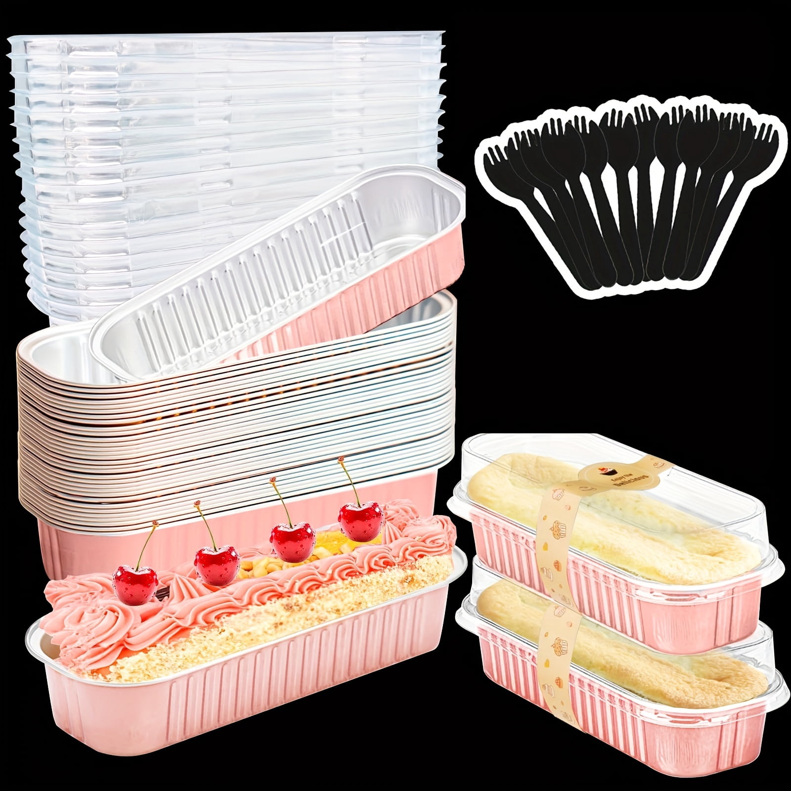 30PCS Rectangle Mini Loaf Pans With Lids,Mini Cake Pans with Lids ...