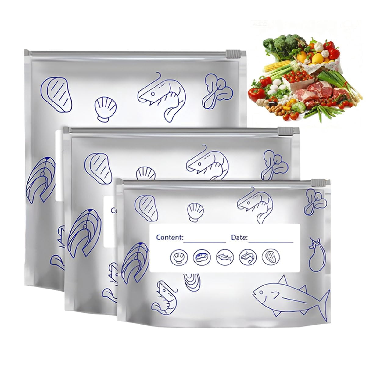 30PCS Reusable Aluminum Foil Sealable Storage Bags - Heavy Duty Freezer ...