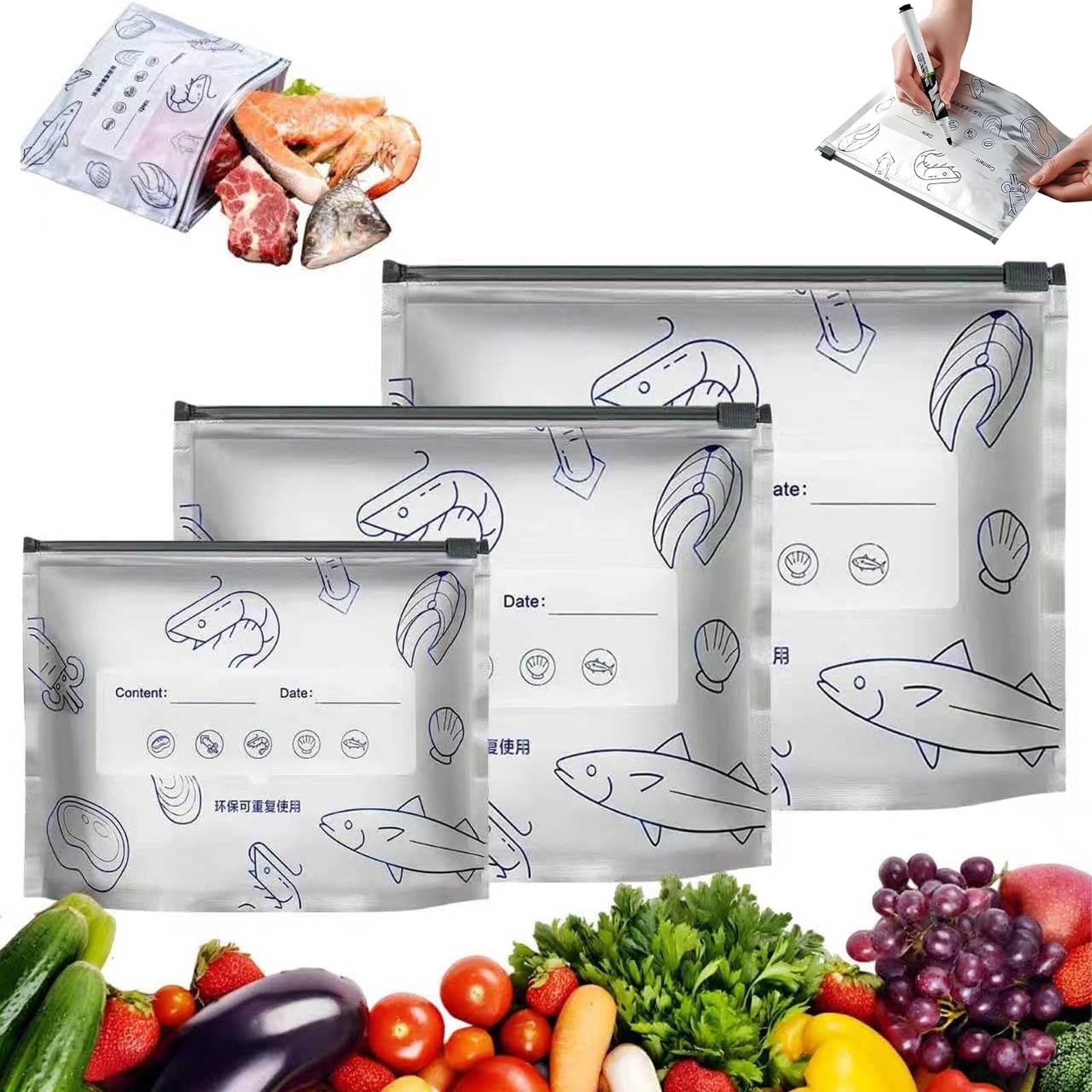 30PCS Reusable Aluminum Foil Sealable Storage Bags, Thicken & Leak ...