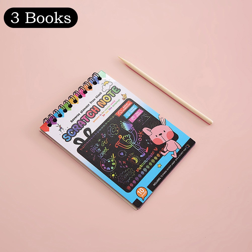 30PCS Scratch Paper Set Easy Carrying Rainbow Off Scratch Paper Craft ...