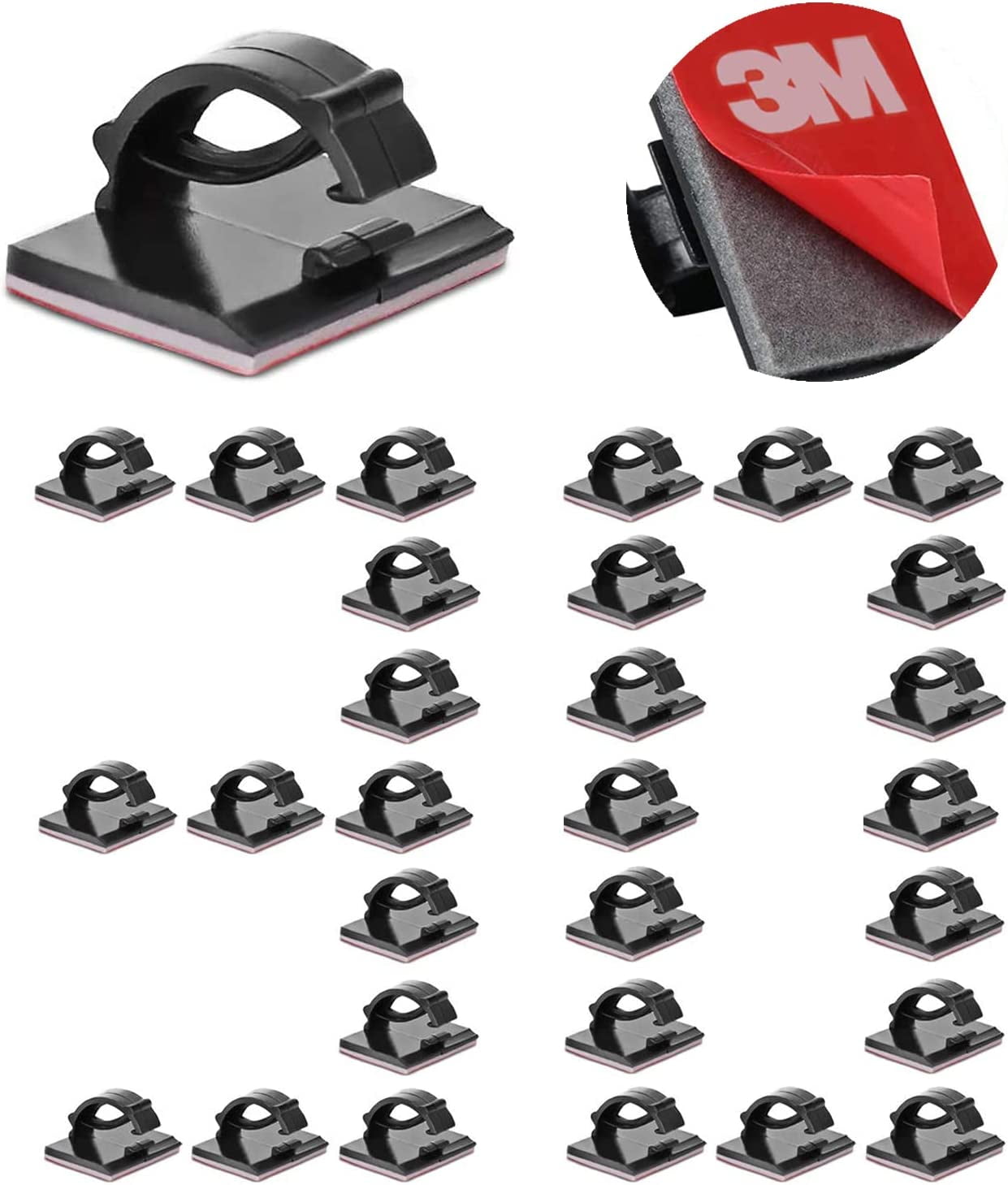 30PCS Self Adhesive Cable Clips Management Strong Wire Holders Cord ...