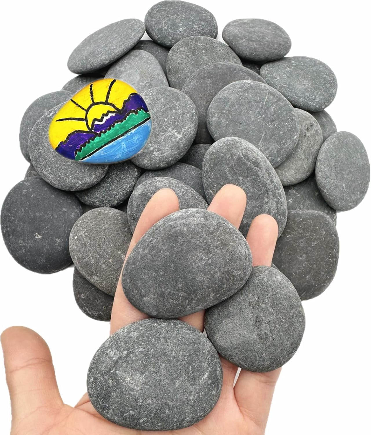 30PCS Small Painting Rocks, DIY Rocks Flat & Smooth Kindness Rocks for ...