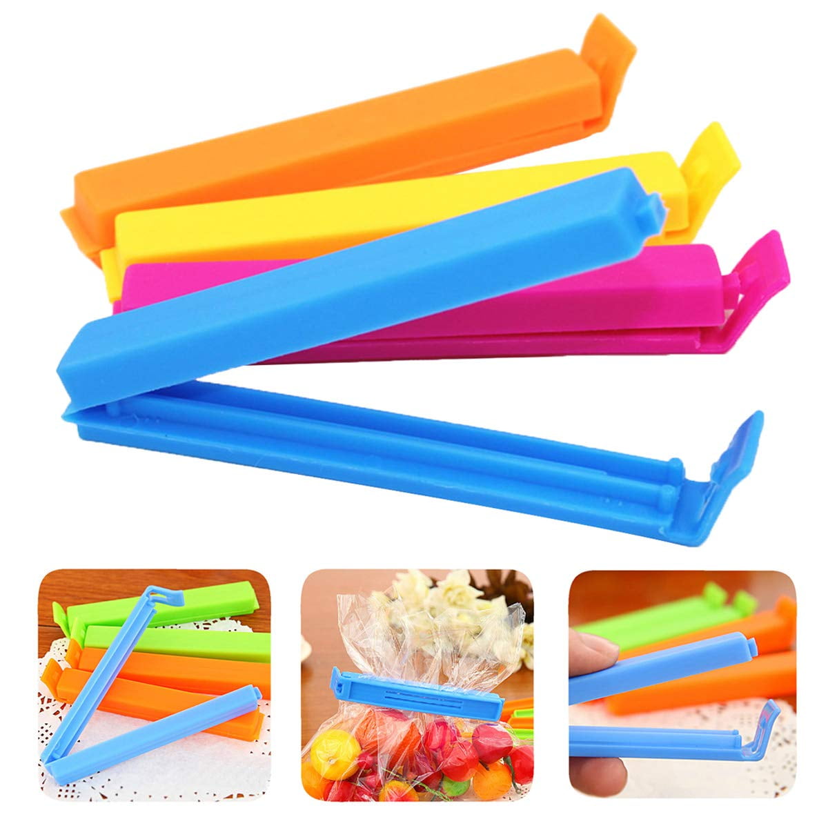 30PCS Snacks Plastic Bag Clips Clamp Bag Closure Sealing Bag Clips Food ...