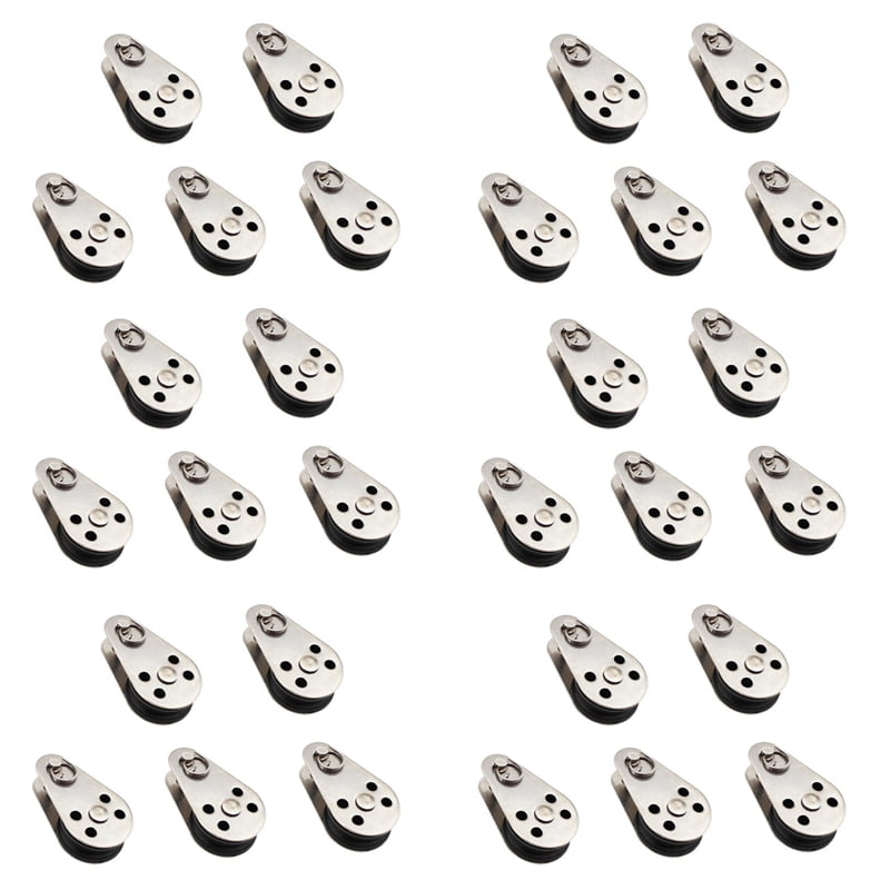30PCS Stainless Steel M25 Pulley Block Hanging Wire Towing Wheel ...