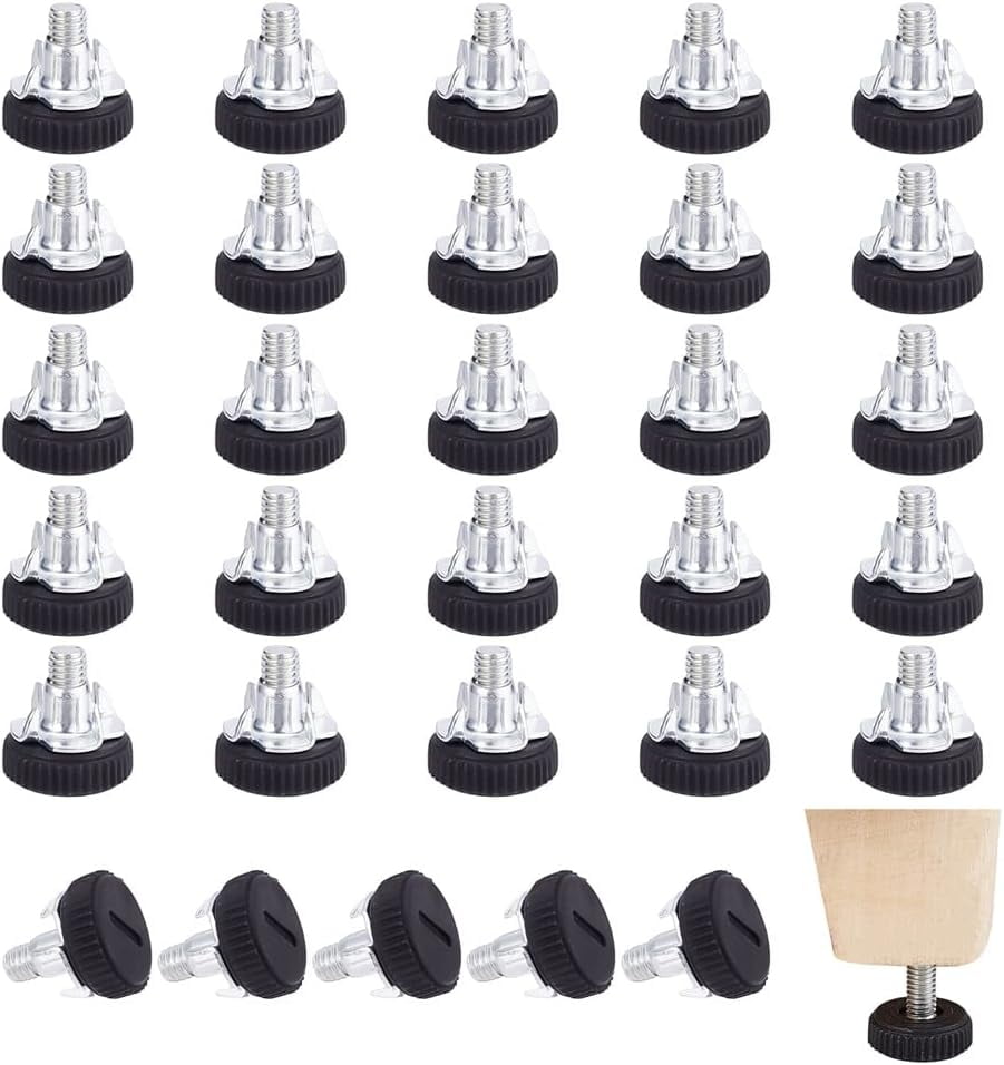 30PCS Thread Furniture Levelers Adjustable Leg Levelers Leveling Feet T ...