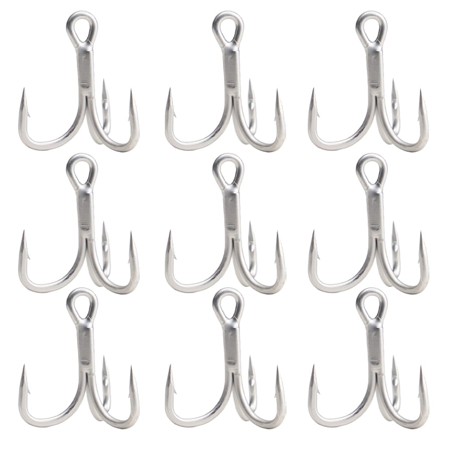 30PCS Treble Hooks 4X Diameter Reinforced Fishhook High Carbon Steel ...