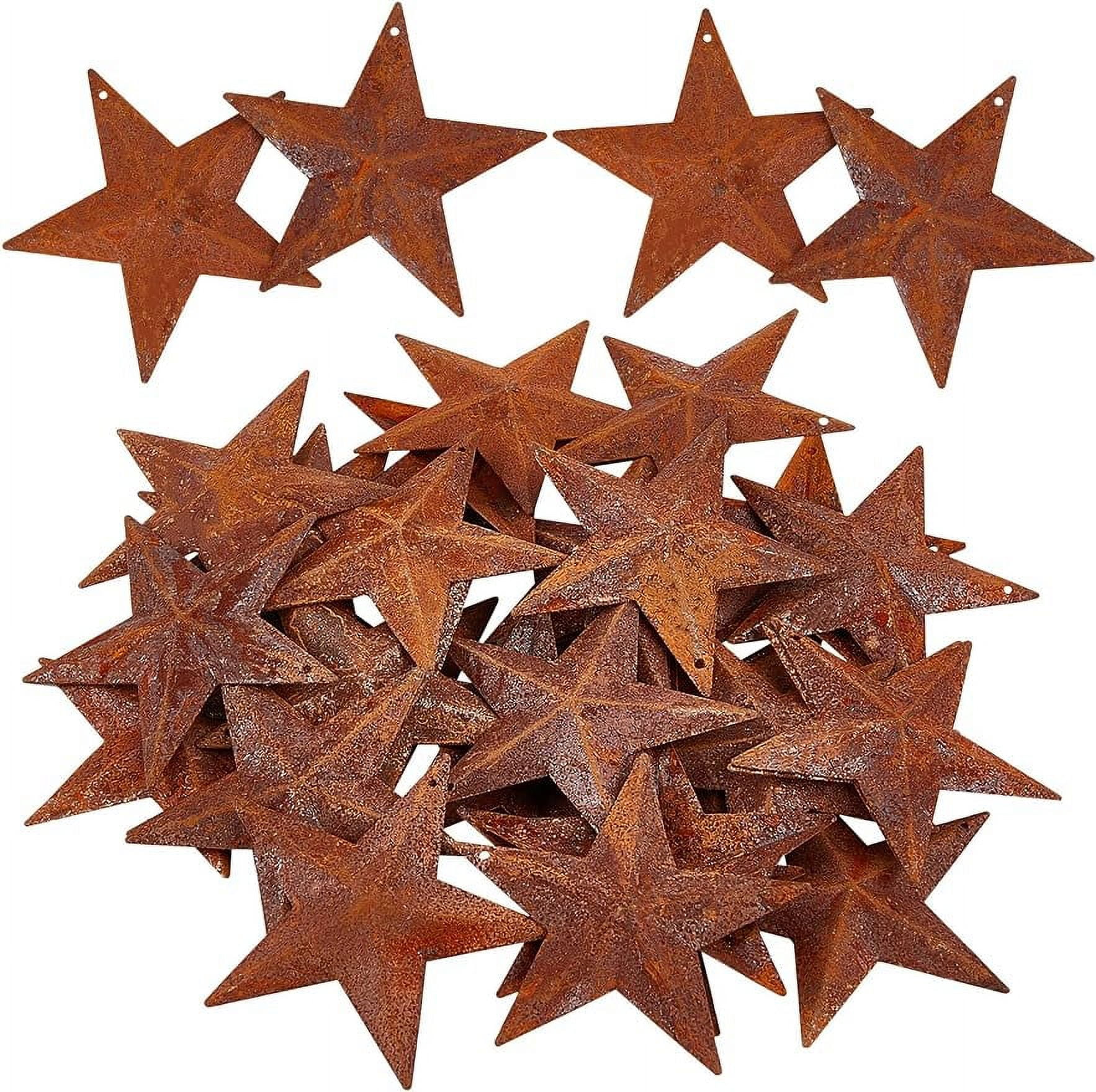 30PCS Vintage Metal Barn Star Rusty Antique Primitives Tin Steel Stars ...