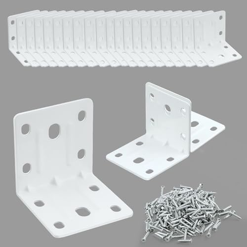 30PCS White L Brackets for Shelves, Heavy Duty Metal Shelf Brackets ...