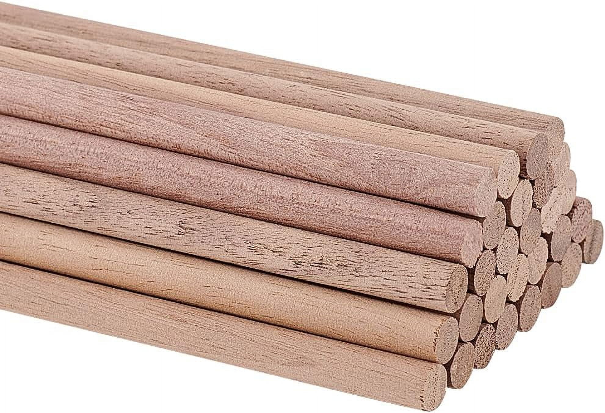 30PCS Wooden Dowel Pole 11.8x0.23inch Walnut Craft Pole Round Wooden ...