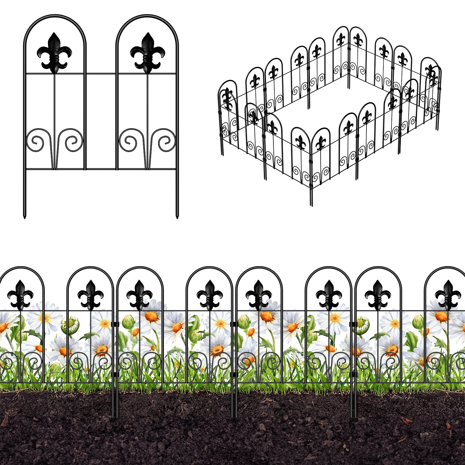 30PCS flower-shaped fences - Walmart.com