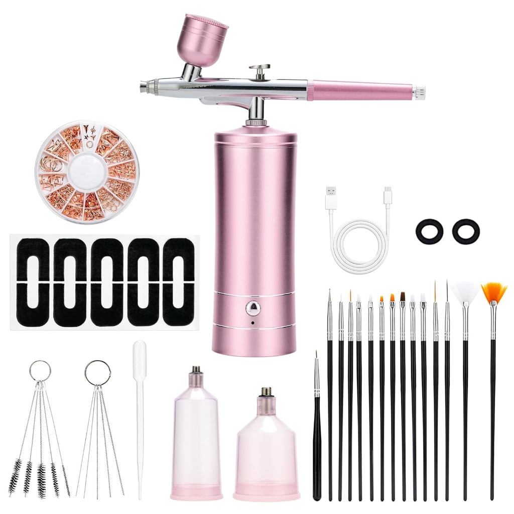 30PSI Cordless Air Brush Guns with 0.3mm Nozzle Airbrush Kits Hand ...